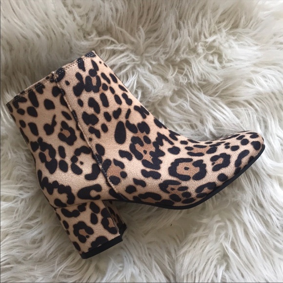 Shoes | Leopard Cheetah Print Ankle Booties | Poshmark